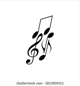 Simple Beauty Music Clef Notes Logo Stock Vector (Royalty Free ...