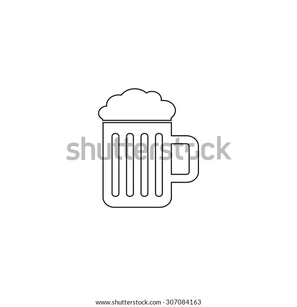 Simple Beer Mug Outline Black Simple Stock Vector (Royalty Free) 307084163