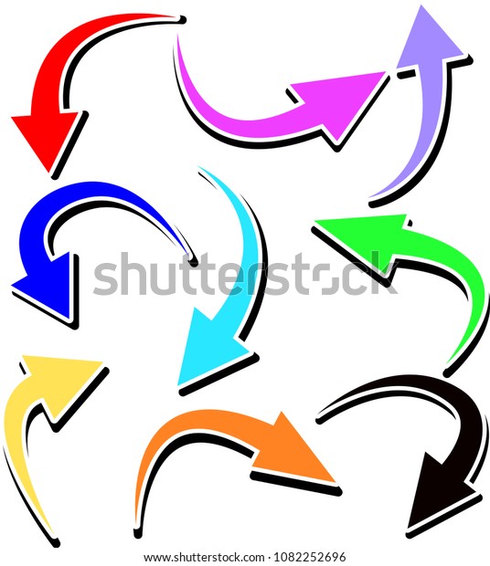 Simple Bent Arrow Material Set Stock Vector (Royalty Free) 1082252696 ...