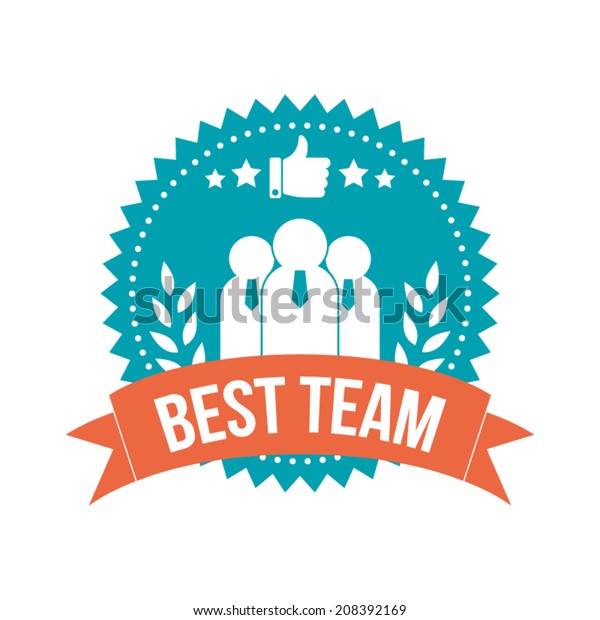 Simple Best Team Banner Tag Stock Vector (Royalty Free) 208392169