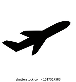 Simple Black Aeroplane Icon Side View 스톡 벡터(로열티 프리) 1517519588 ...