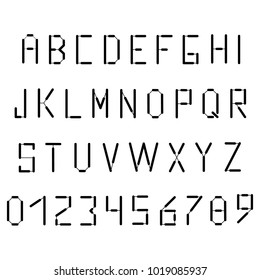 Letters Numbers Simple Square Font Black Stock Vector (Royalty Free ...