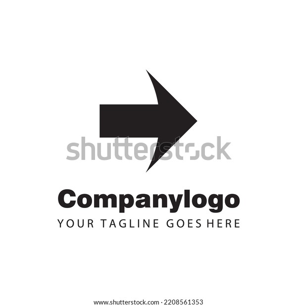 Simple Black Arrow Logo Logo Company Stock Vector (Royalty Free ...