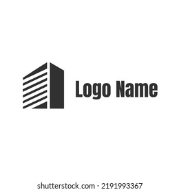 Simple Black Building Construction Logo Stock Vector (Royalty Free ...