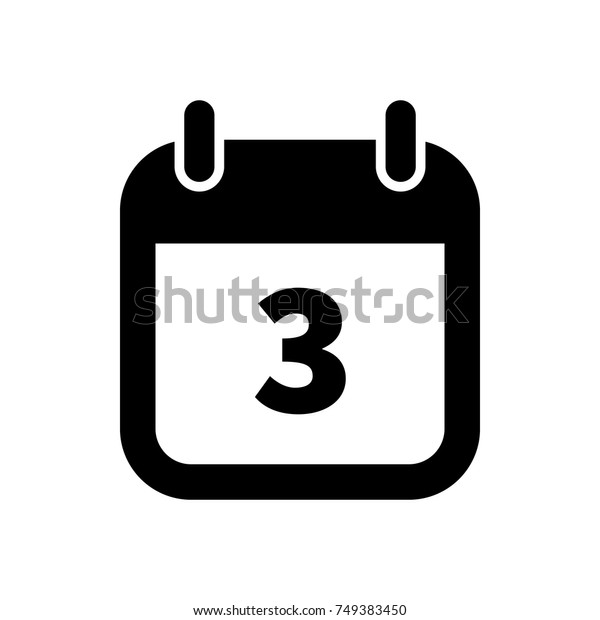 Simple Black Calendar Icon 3 Date Stock Vector (Royalty Free) 749383450 ...