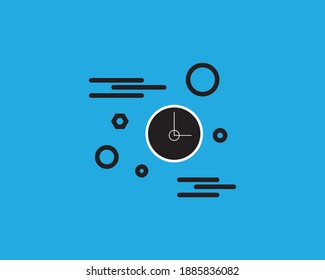 Simple Black Clock Icon Design Stock Vector (Royalty Free) 1885836082 ...