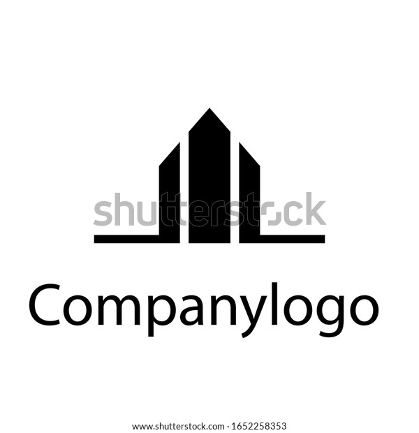 Simple Black Company Logo Vector House Stock Vector (Royalty Free ...