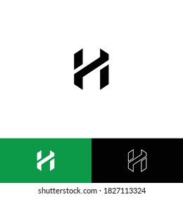 Simple Black H Letter Logo Stock Vector (Royalty Free) 1827113324 ...