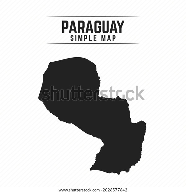 Simple Black Map Paraguay Isolated On Stock Vector (Royalty Free ...