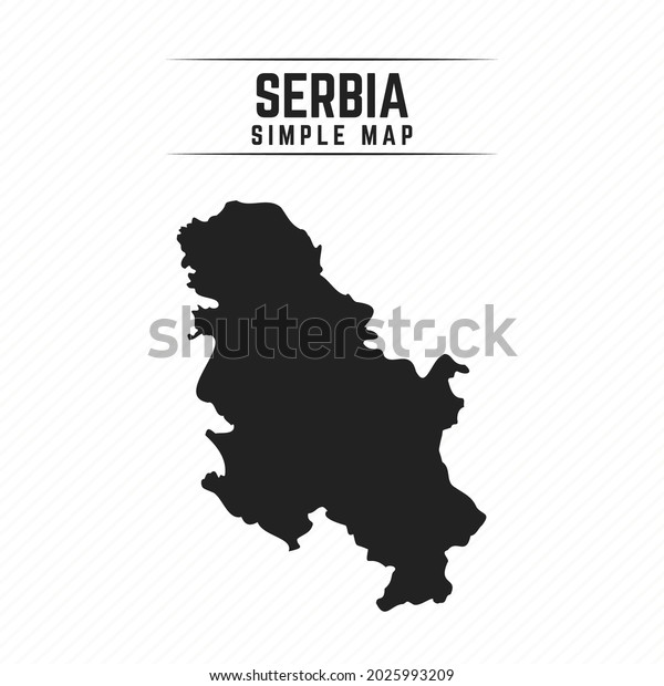Simple Black Map Serbia Isolated On Stock Vector (Royalty Free ...