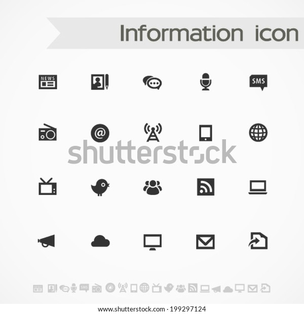Simple Black On White Information Icons Stock Vector (Royalty Free ...