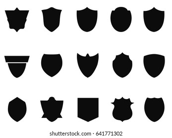 Simple Black Shield Icons Stock Vector (Royalty Free) 641771302 ...