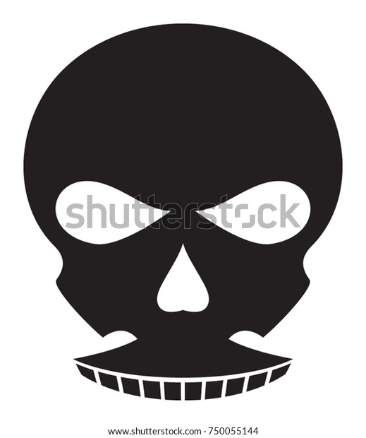 Simple Black Skull On White Background Stock Vector (Royalty Free ...