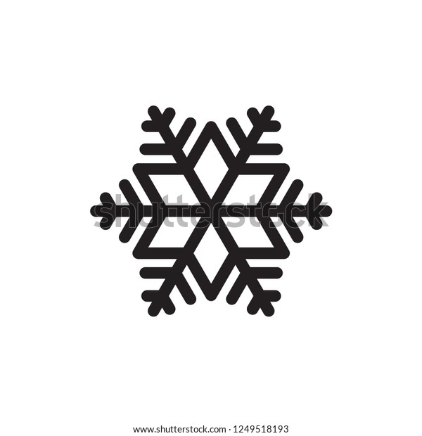 Simple Black Snowflake Icon Graphic Isolated Stock Vector (Royalty Free ...