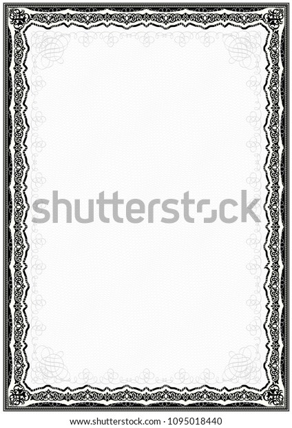Simple Black White Certificate Frame Border Stock Vector (Royalty Free ...