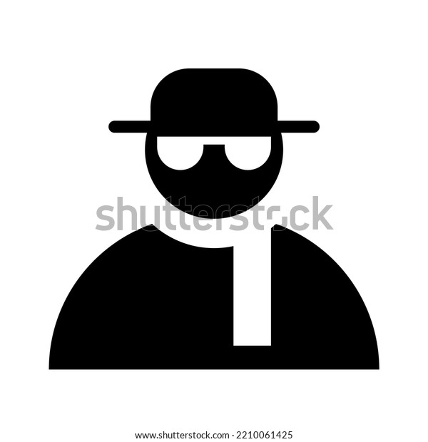 Simple Black White Incognito User Hat Stock Vector (Royalty Free ...