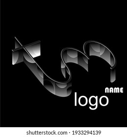 Simple Black White Lettering Logo Design Stock Vector (Royalty Free ...