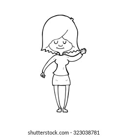 Simple Black White Line Drawing Cartoon Stock Vector (Royalty Free ...