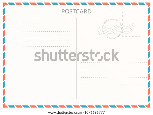 Simple Blank Postal Card Illustration Design Stock Vector (Royalty Free ...