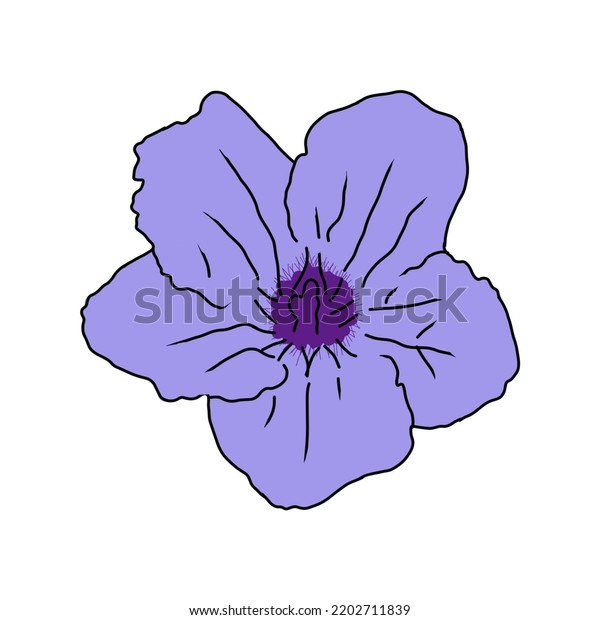 Simple Blooming Flower Vector Drawing Stock Vector (Royalty Free ...