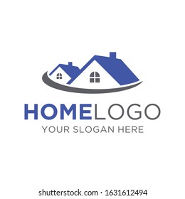 Simple Blue Black Home Logo Design Stock Vector (Royalty Free) 1631612494