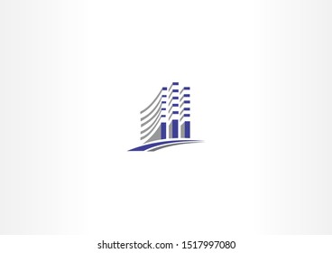 Simple Blue Building Logo Design Apartment Stock Vector (Royalty Free ...