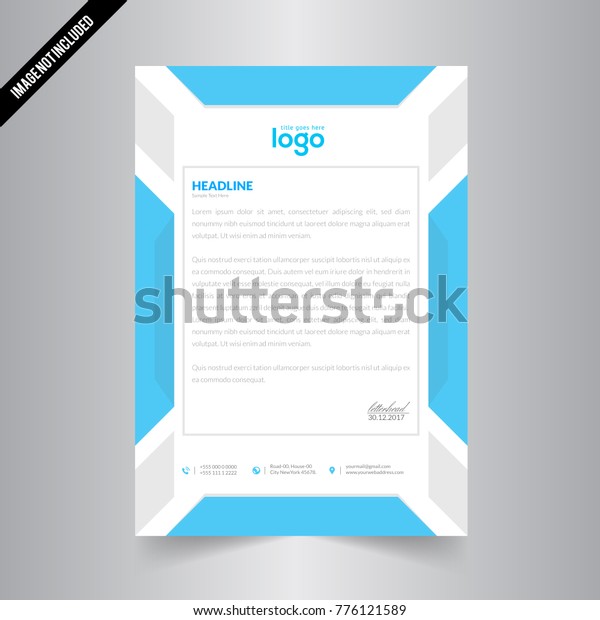 Simple Blue Color Letter Head Template Stock Vector (Royalty Free ...