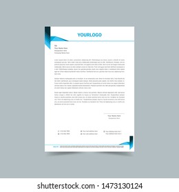 Simple Blue Color Vector Letter Head Stock Vector (Royalty Free ...