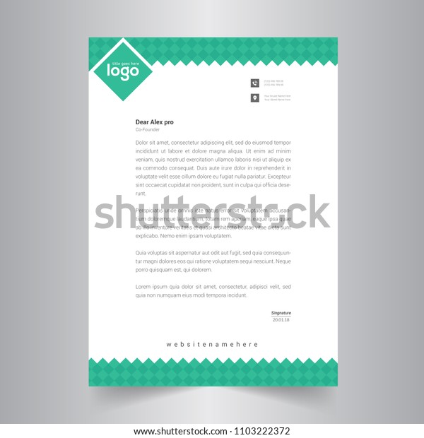Simple Blue Color Vector Letter Head Stock Vector (Royalty Free ...