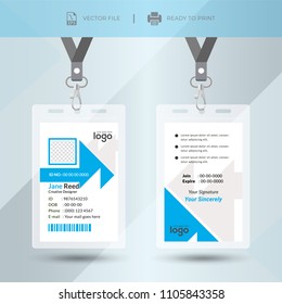 Simple Blue Event Staff Id Card Stock Vector (Royalty Free) 1105843349