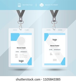 Simple Blue Event Staff Id Card Stock Vector (Royalty Free) 1105843349