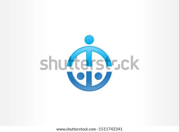 Simple Blue Logo Design Circle Shape Stock Vector (Royalty Free ...