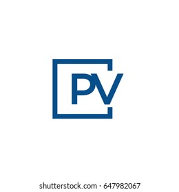 Simple Blue Pv Initial Logo Designs Stock Vector (Royalty Free ...