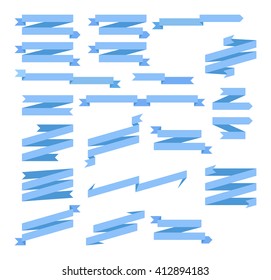 Simple Blue Ribbon Banner Set Vector Stock Vector (Royalty Free ...