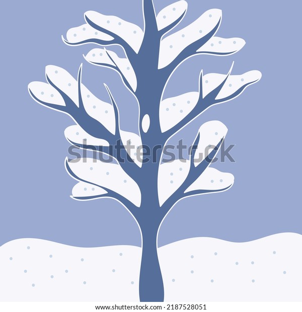 Simple Blue Snow Tree Cartoon Stock Vector (Royalty Free) 2187528051 ...