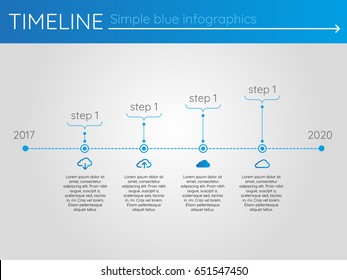 Simple Blue Timeline 3 Infographics Vector Stock Vector (Royalty Free ...