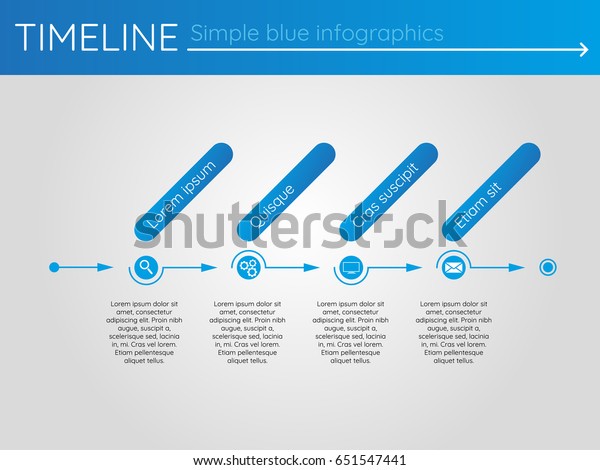 Simple Blue Timeline 4 Infographics Vector Stock Vector (Royalty Free ...