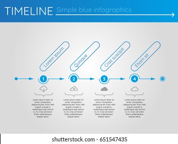 Simple Blue Timeline 5 Infographics Vector Stock Vector (Royalty Free ...