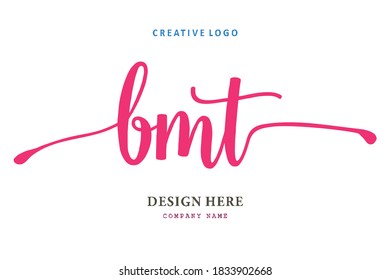 Simple Bmt Lettering Logo Easy Understand Stock Vector (Royalty Free ...