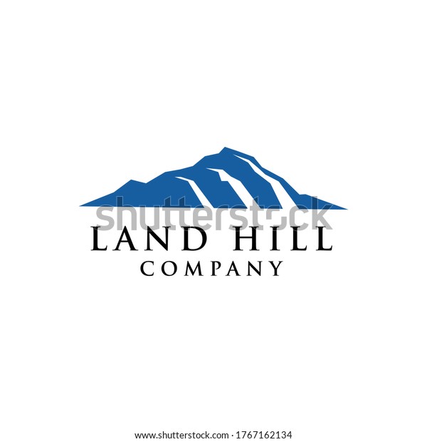 Simple Bold Blue Mountain Logo Design Stock Vector (Royalty Free ...