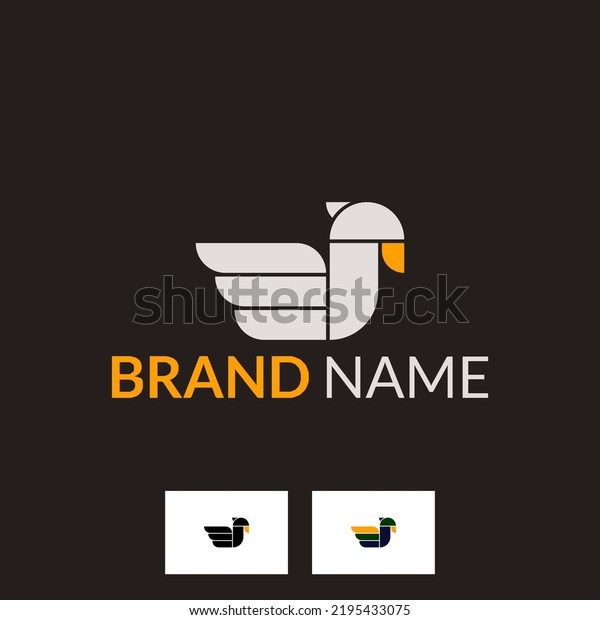 Simple Bold Modern Mallard Duck Logo Stock Vector (Royalty Free ...