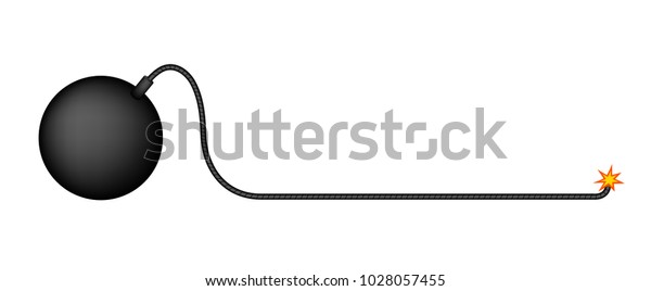 Simple Bomb Illustration Long Fuse Stock Vector (Royalty Free) 1028057455
