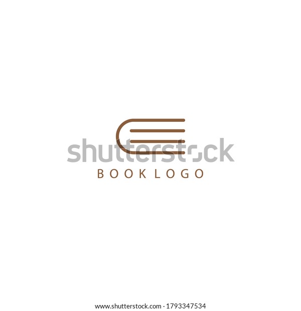Simple Book Logo Outline Icon Design Stock Vector (Royalty Free ...
