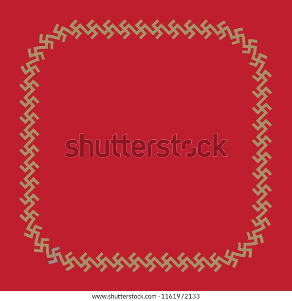 Simple Border Made Swastika Symbol Hindu Lagervektor (royaltyfri ...