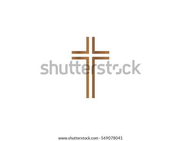 Simple Brown Christian Cross Icon Vector Stock Vector (Royalty Free ...