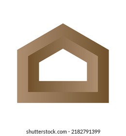 Simple Brown House Logo 3d Stock Vector (Royalty Free) 2182791399 ...