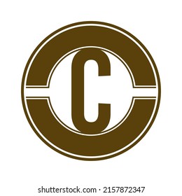 Simple Brown Letter C Half Round Stock Vector (Royalty Free) 2157872347 ...