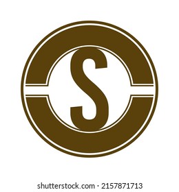 Simple Brown Letter S Half Round Stock Vector (Royalty Free) 2157871713 ...