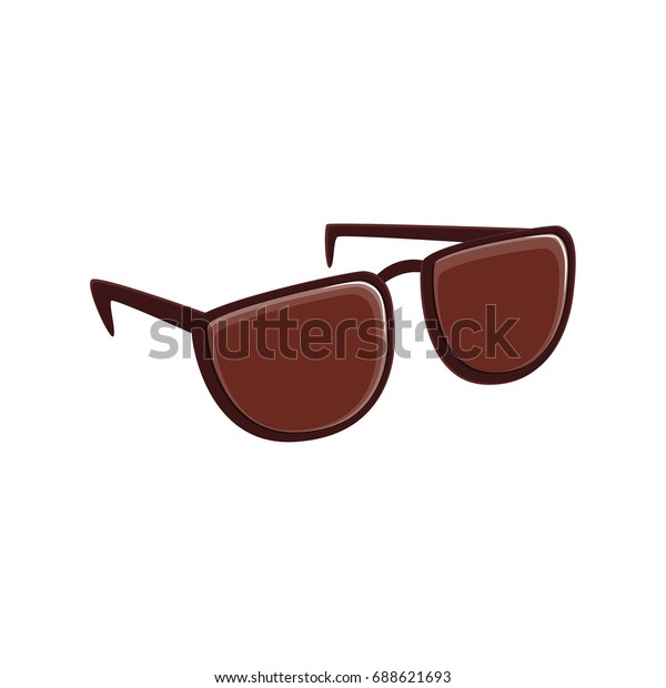 Simple Brown Sunglasses Cartoon Vector Illustration Stock Vector ...