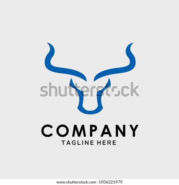 Simple Bull Face Logo Design Stock Vector (Royalty Free) 1906221979 ...